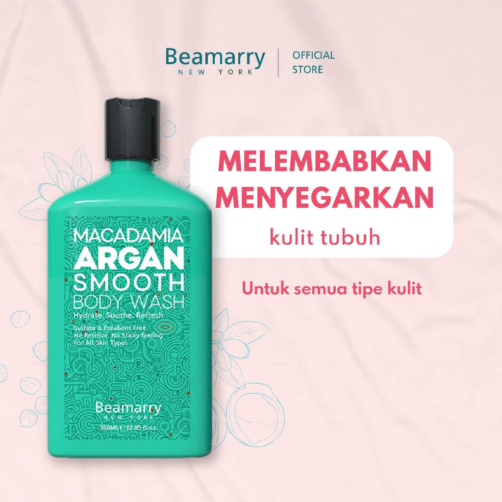 Jual Beamarry Hair Care | Body Wash with Lotion Macadamia Argan Smooth ...