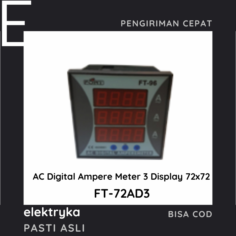 Jual FORT Digital Ampere Meter AC 3 display 72x72 FT-72AD3 | Shopee ...