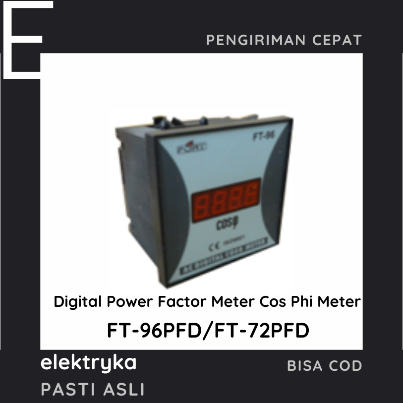 Jual FORT Digital Power Factor Meter Digital Cos Phi Meter 96x96/72x72 FT-96PFD / FT-72PFD ...