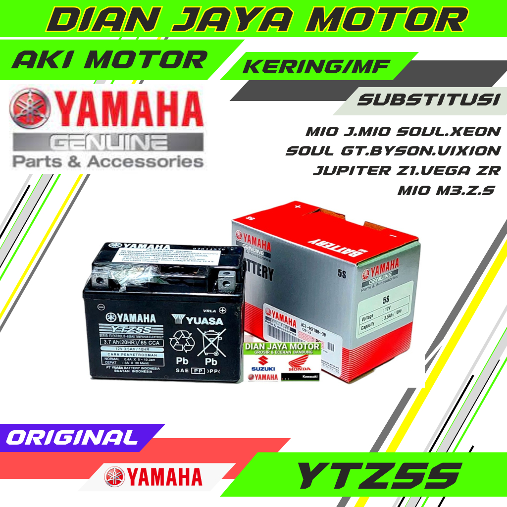 Jual Aki Accu Motor Original YTZ5S Yamaha Vixion mio j fino125.Bison ...