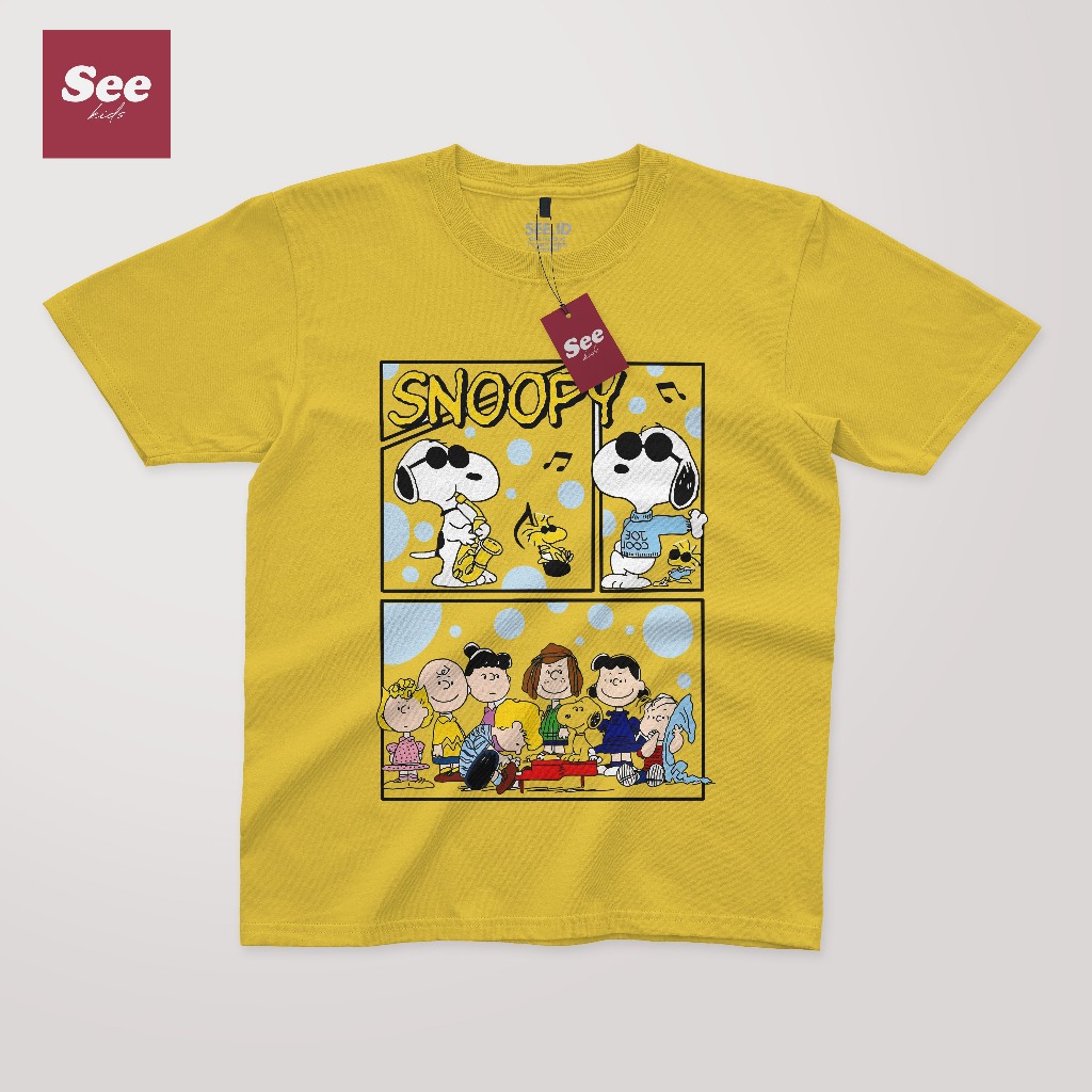 Jual Kaos anak UT karakter kartun SNOOPY PEANUTS OUTLINE FRAME baju ...