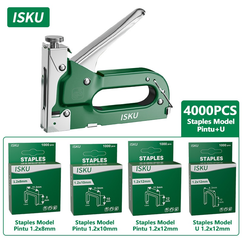 Jual ISKU Isi Staples tembak jok motor/Stapler tembak kayu gun paku ...