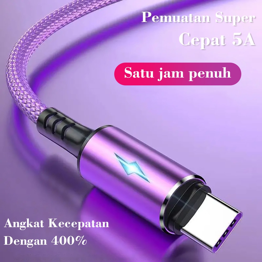 Jual 5A Fast Charging Kabel data Micro USB Type C For iphone ios Cable ...