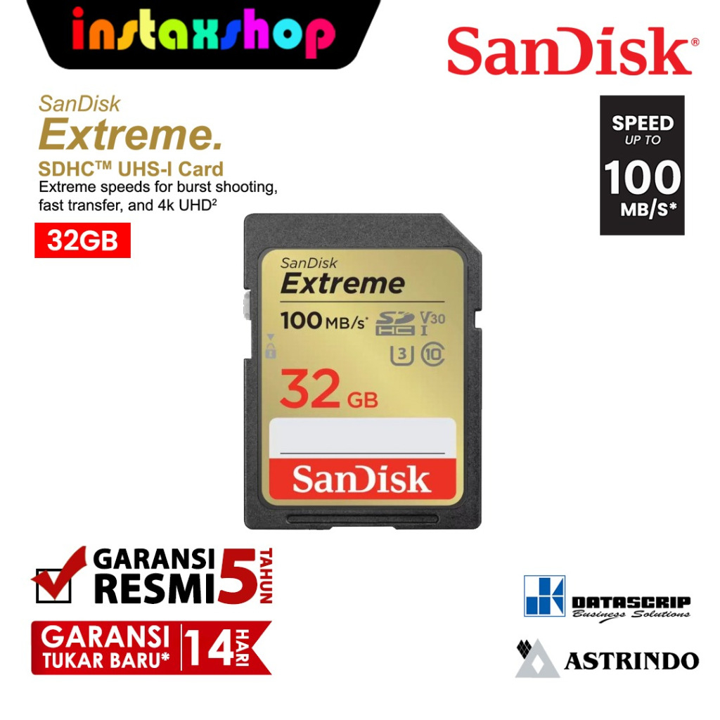 Jual Sandisk Extreme SDHC UHS-I Card 32GB 100MB/s SDCARD Kartu Memori | Shopee Indonesia