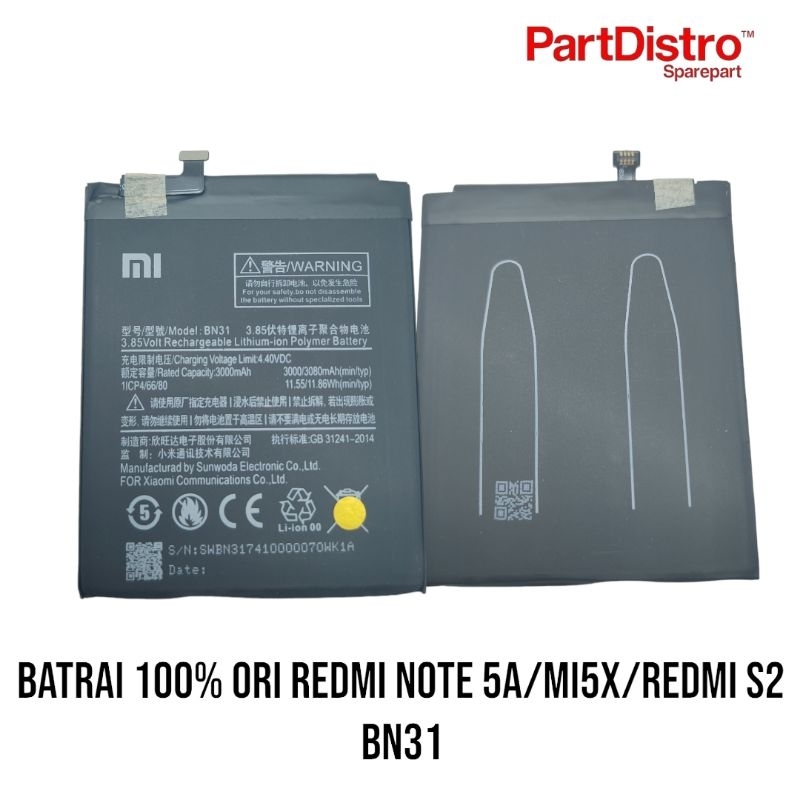 Jual BATTERY XIAOMI REDMI NOTE 5A/MI5X/MIA1/BN31 | Shopee Indonesia