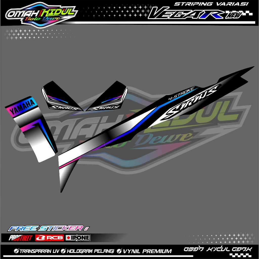 Jual STRIPING VARIASI YAMAHA VEGA R NEW SIRIUS / STICKER LIST VARIASI ...