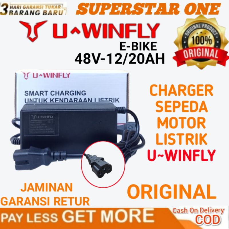 Jual charger/casan sepeda motor listrik U-winfly 48V12/20AH | Shopee ...