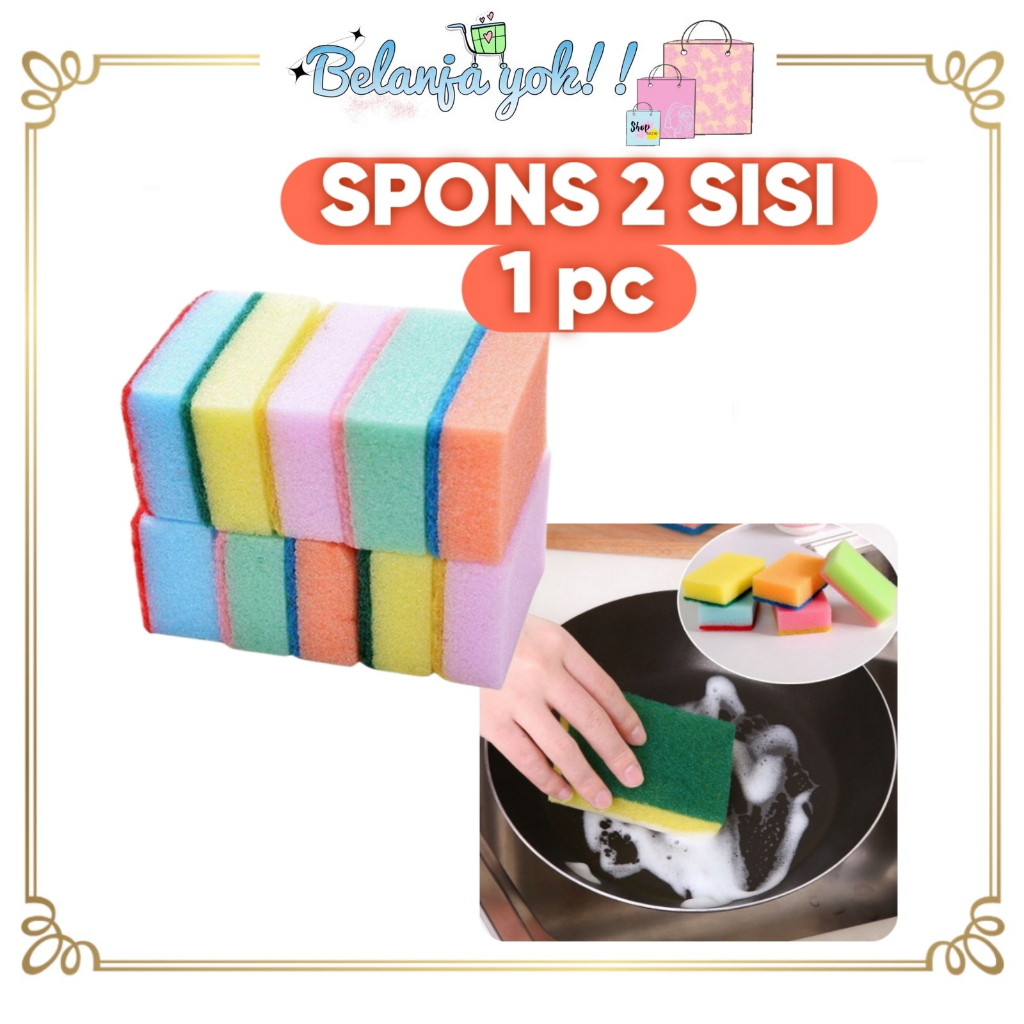 Jual BY732 Busa Cuci Piring Busa Sponge Cuci Piring 2 Sisi Spons Cuci ...