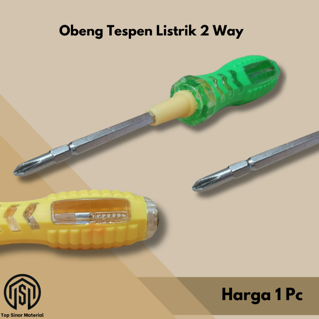 Jual Obeng Tespen Gagang Karet / Testpen Screwdriver / Obeng Plus Minus ...