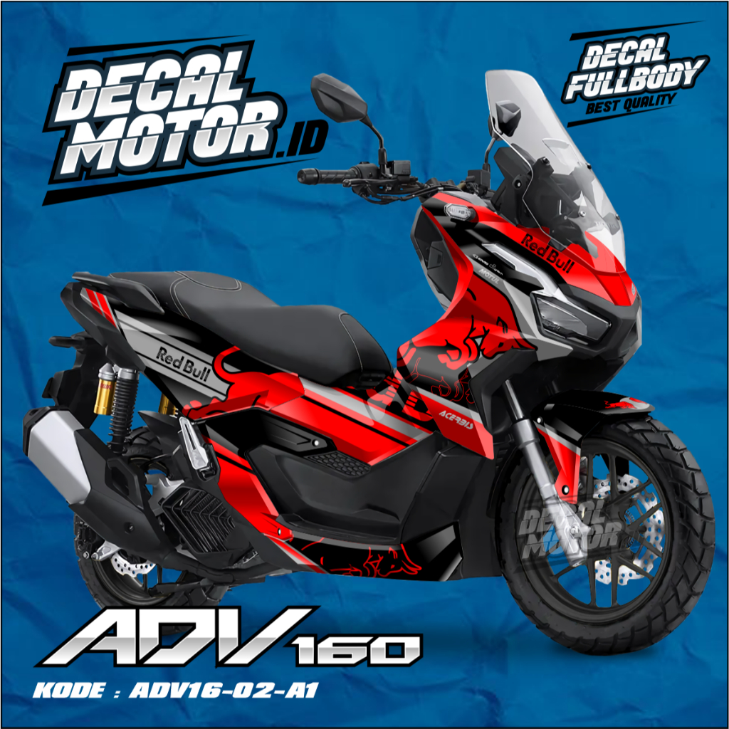 Jual Stiker Decal Fullbody ADV 160 Tahun 2022 2023 Variasi Blue-Red ...
