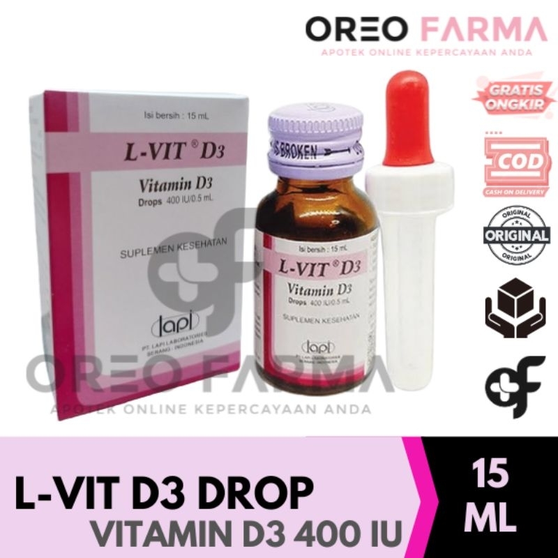 Jual L-Vit D3 Drop 15 mL | L Vit D3 Drop | Vitamin D3 400 iu Bayi | Shopee Indonesia