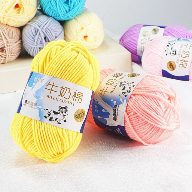 Jual Benang Rajut Katun Susu Impor 5 Ply | Milk Cotton Yarn | Crochet ...