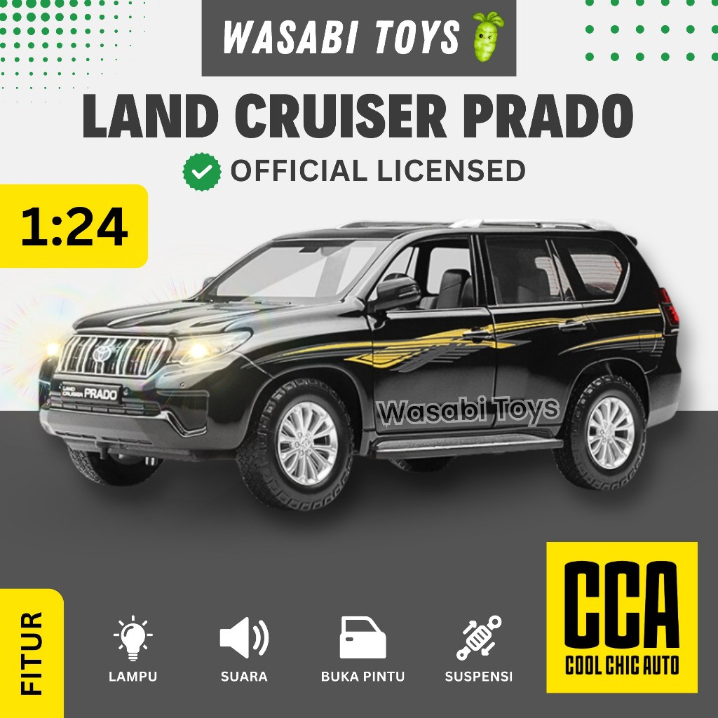 Jual Diecast 1:24 Toyota Land Cruiser Prado Official Licensed CCA Cool Chic Auto (Bracket Box ...