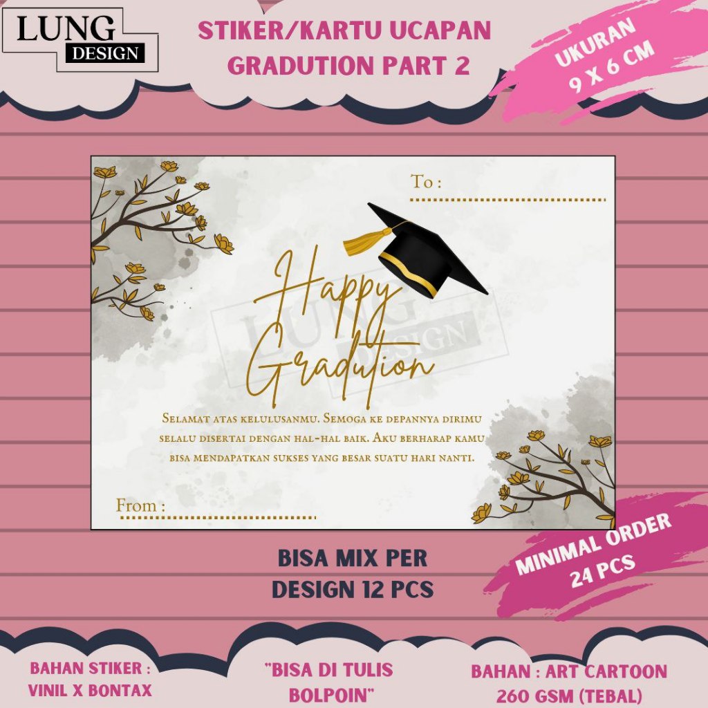 Jual (PART 2) GRADUATION CARD / KARTU UCAPAN WISUDA/ GRADUATION ...