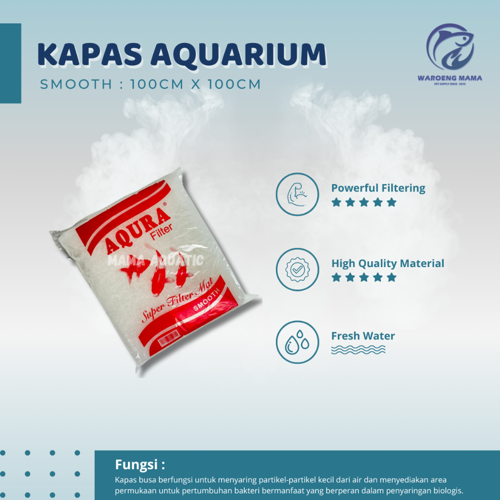 Jual Kapas filter 1 meter x 1 meter aquarium media filter kapas busa ...
