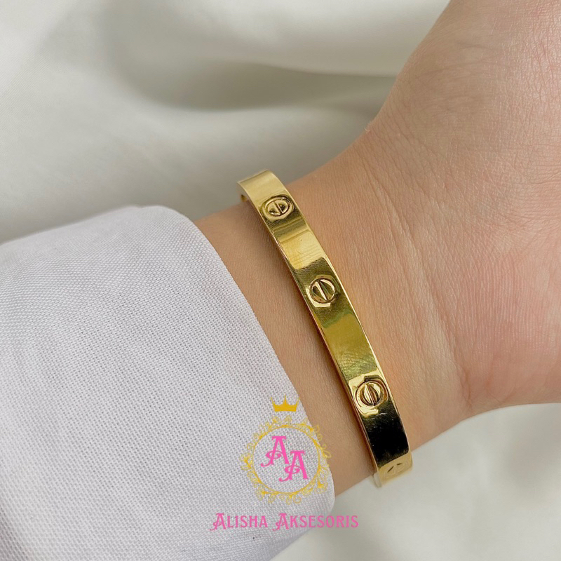Jual Alisha Aksesoris - Gelang Bangle Ctr Titanium | Shopee Indonesia
