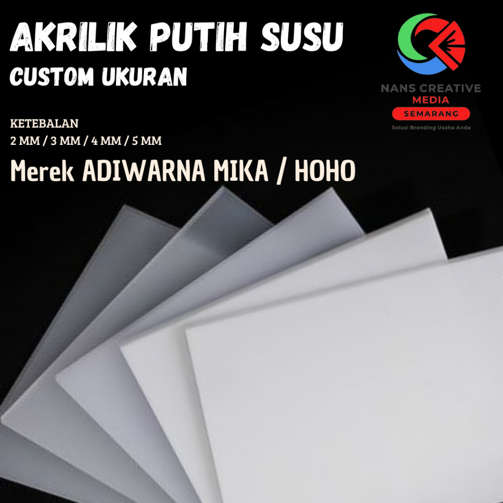 Jual Akrilik Putih Susu Custom 2 mm / 3 mm / 4 mm / 5 mm Merek Adiwarna ...