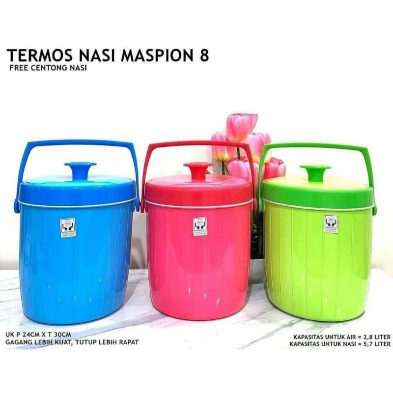 Jual Termos Nasi Es Maspion Ukuran Kapasitas 8 Liter | Shopee Indonesia