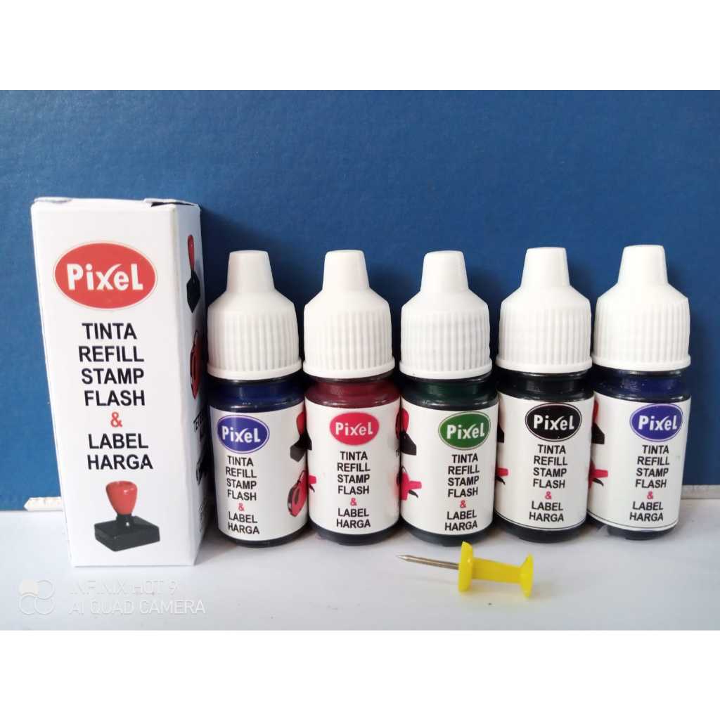 Jual PIXEL Tinta Stampel Otomatis Isi Ulang Flash Refill Stamp Ink Cap ...