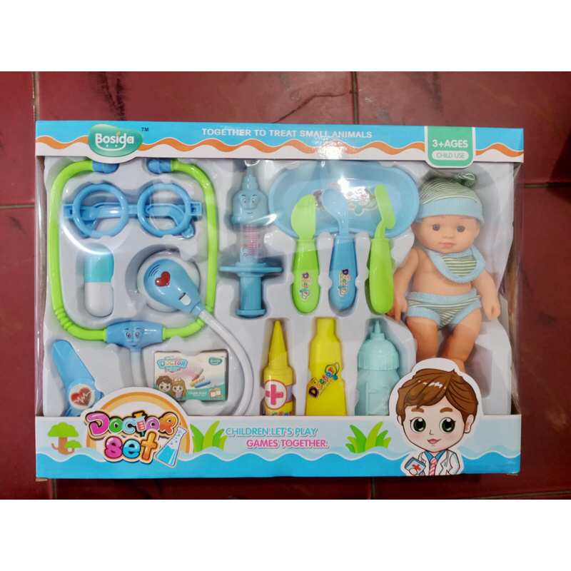 Jual Perlengkapan Alat Dokter Mainan Peran Dokter Baterai Sweet Toys ...