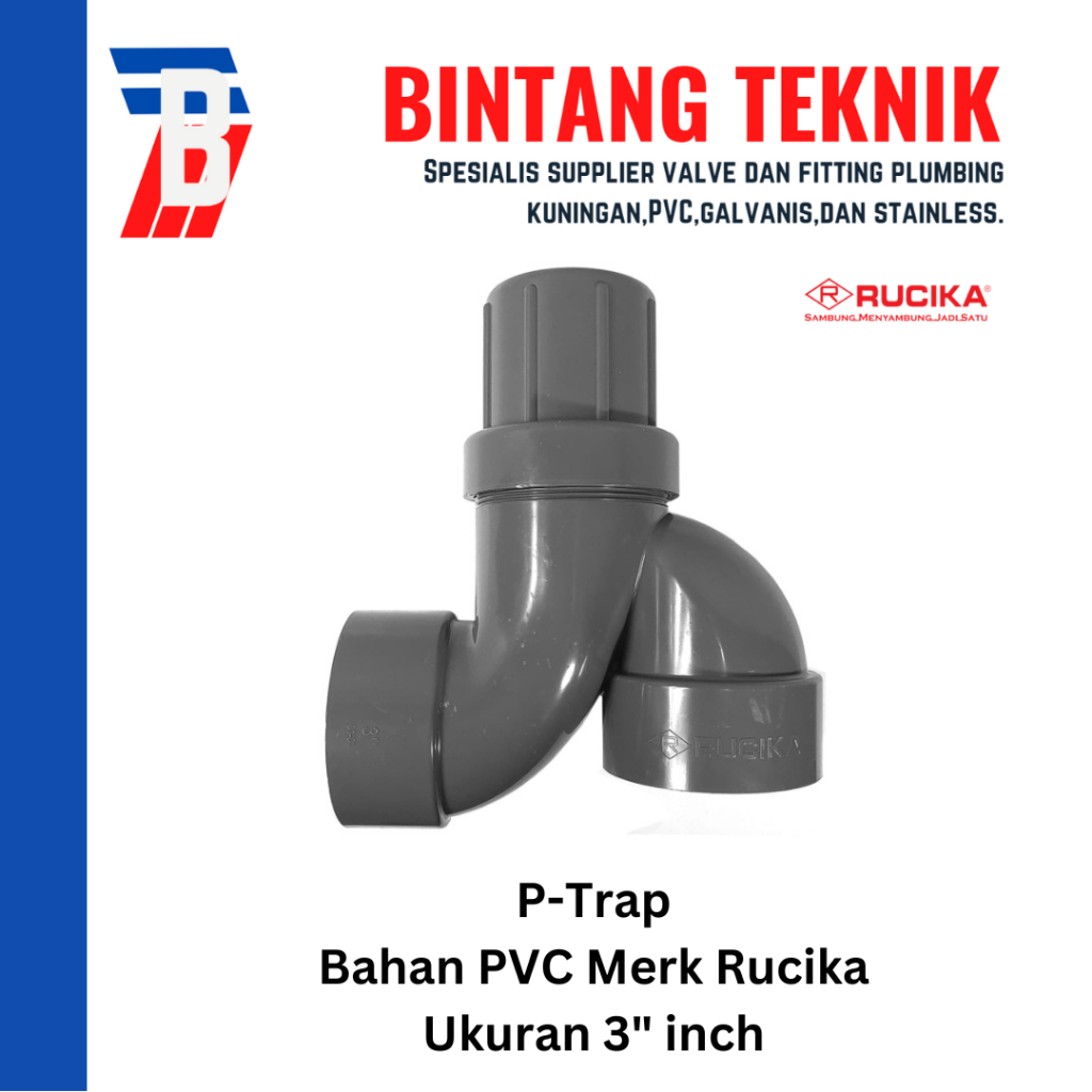 Jual P-Trap 3" inch PVC Rucika D | Shopee Indonesia