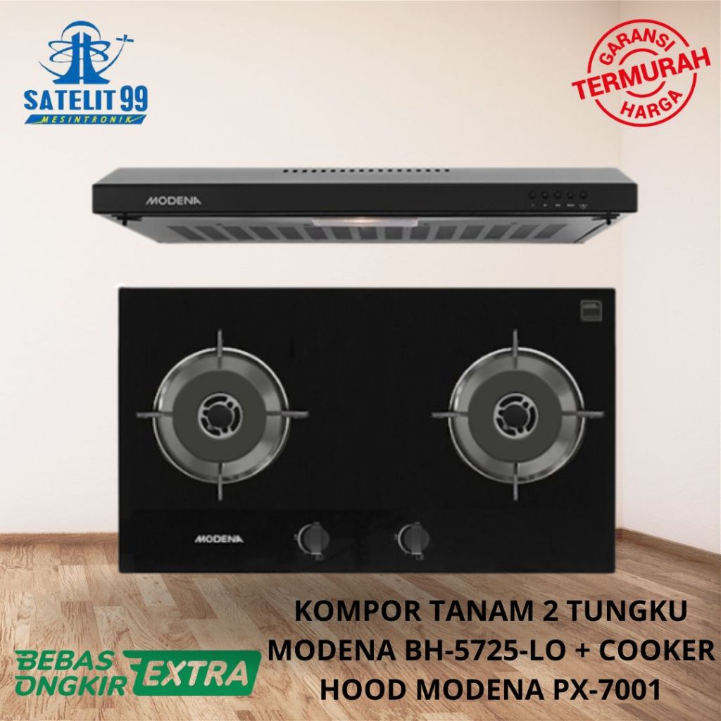 Jual KOMPOR TANAM 2 TUNGKU MODENA BH-5725-LO + COOKER HOOD MODENA PX ...