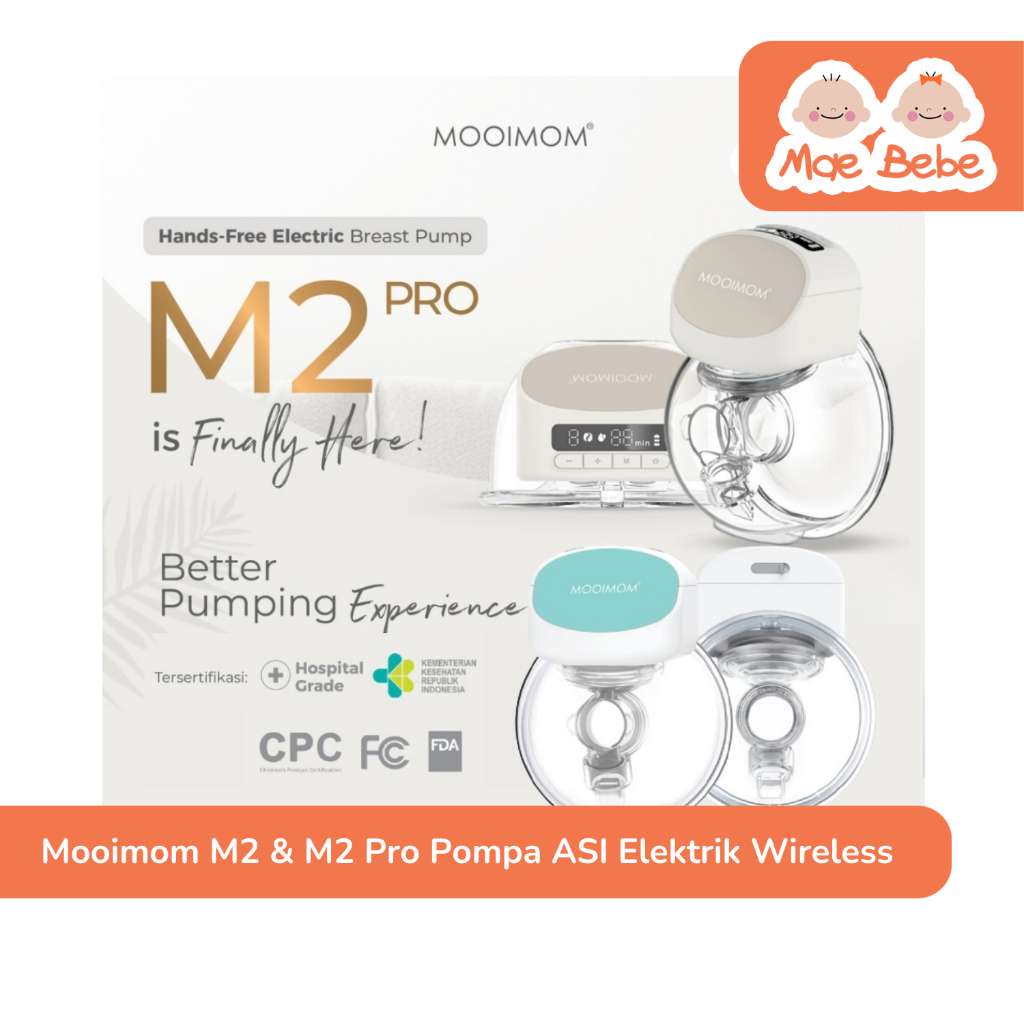Jual (FREE DISPOSABLE BREASTPAD ISI 10 PSC)Mooimom M2 & M2 Pro Hands Free Wireless Electric ...