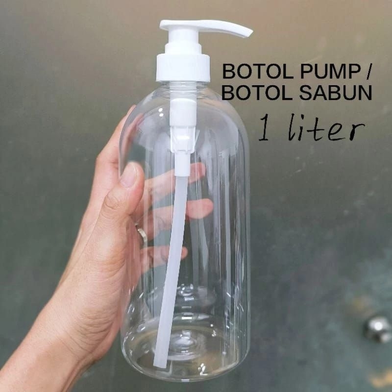 Jual BOTOL PUMP 1000 ML= 1 LITER BENING / BOTOL SABUN CAIR DAN ...
