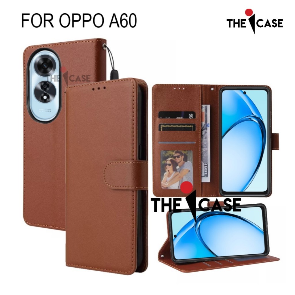 Jual Casing OPPO A60 model flip buka tutup case kulit ada tempat foto ...