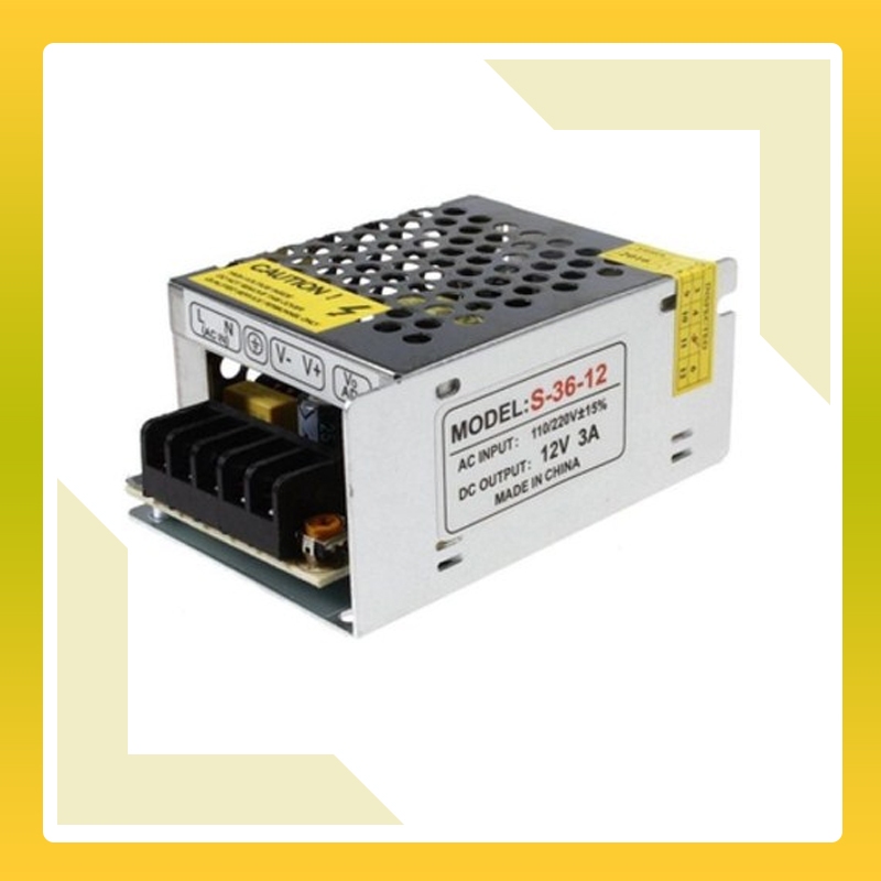 Jual Power Supply Adaptor Trafo 12V 3A Adaptor CCTV LED Strip Neon Flex ...