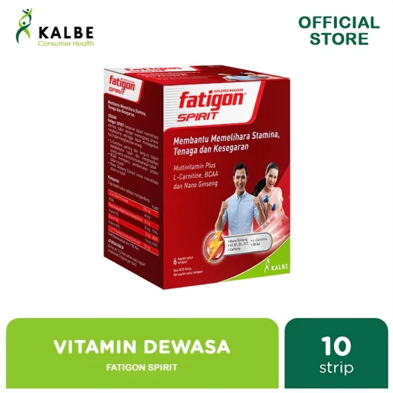 Jual Fatigon Spirit Multivitamin Penambah Stamina 1 Box lsi 10 Strip x ...