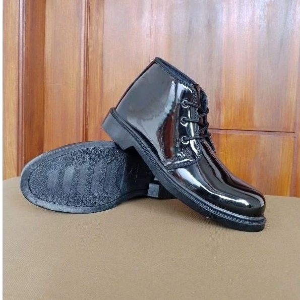 Jual sepatu pdh dinas kerja resmi tni polri hitam kilap | Shopee Indonesia