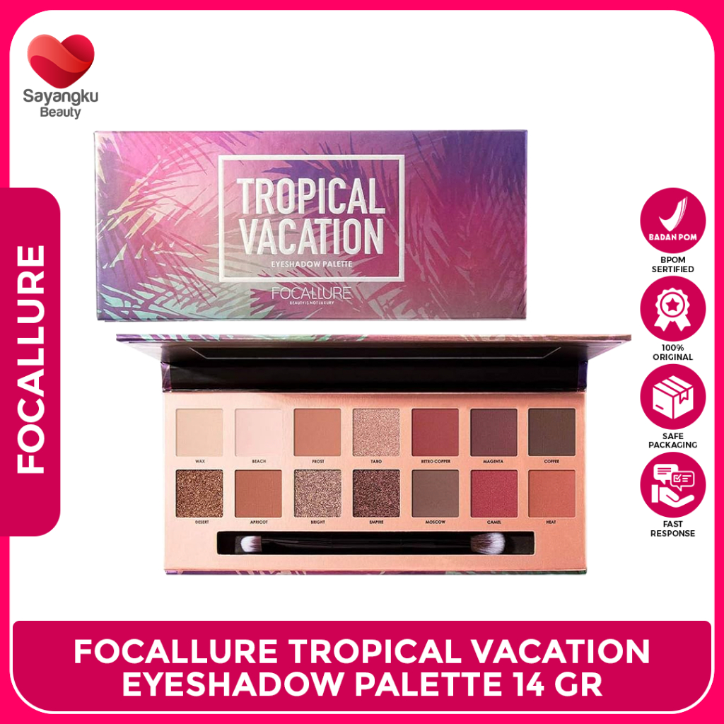 Jual FOCALLURE Tropical Vocation Eyeshadow Palette 14 gr | Shopee Indonesia