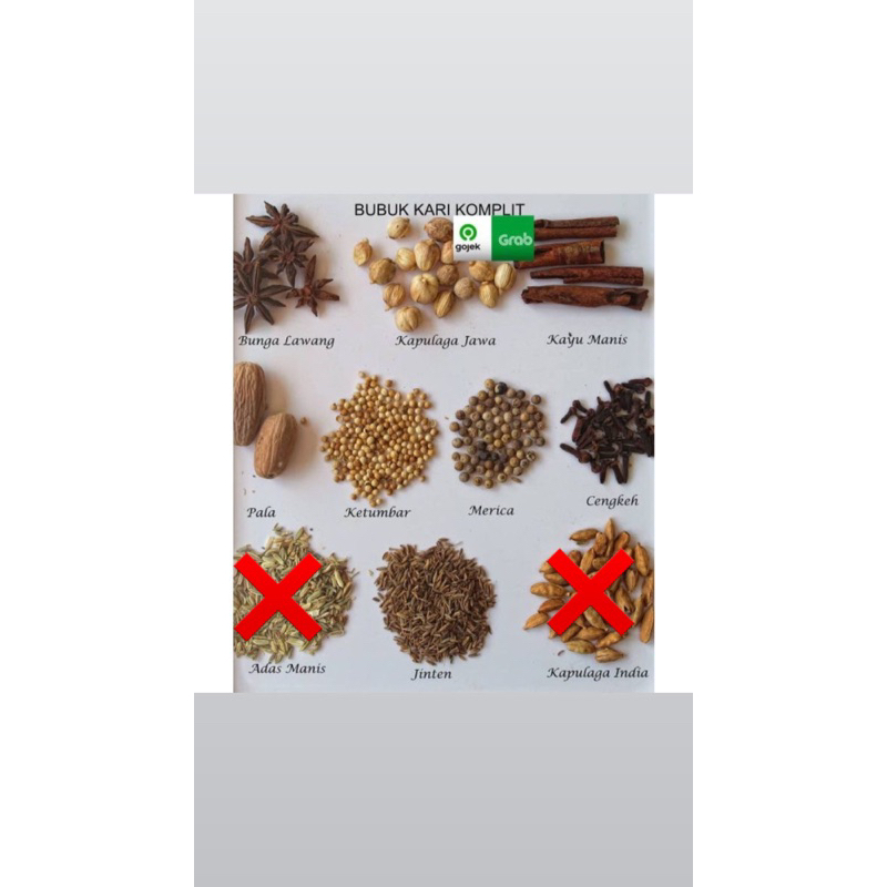 Jual Bumbu Dapur Rempah Komplit Bunga Lawang/Kapulaga/Kayu manis/ Pala ...