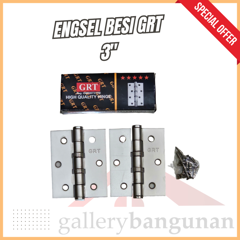 Jual Engsel 3" GRT Bahan Besi Bearing Jendela Cendela Kayu Tebal Rumah ...