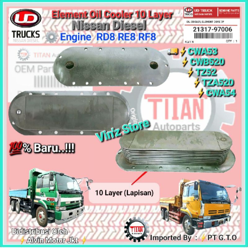 Jual ELEMENT OIL COOLER LAPIS DALAM PENDINGIN OLI NISSAN RD8 RE8 RF8 10 ...