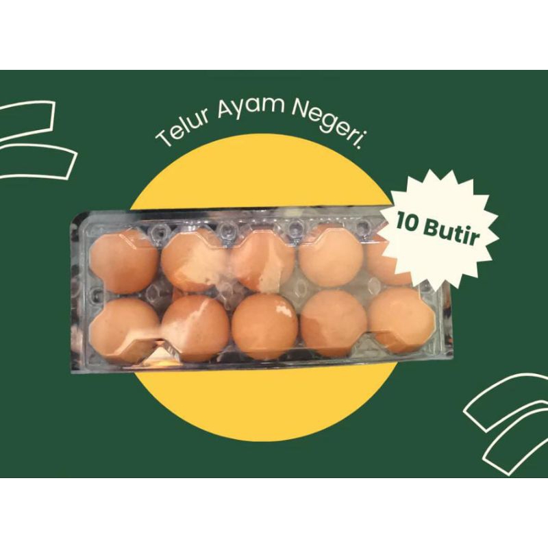 Jual Telur Ayam Negri 10 Butir Dengan Kemasan Plastik Mika Telur Ukuran ...