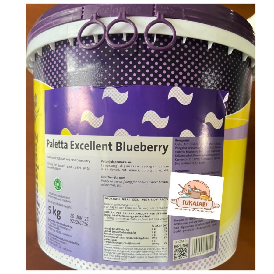 Jual Paletta Blueberry 5kg jam selai filling dressing spread Paleta ...