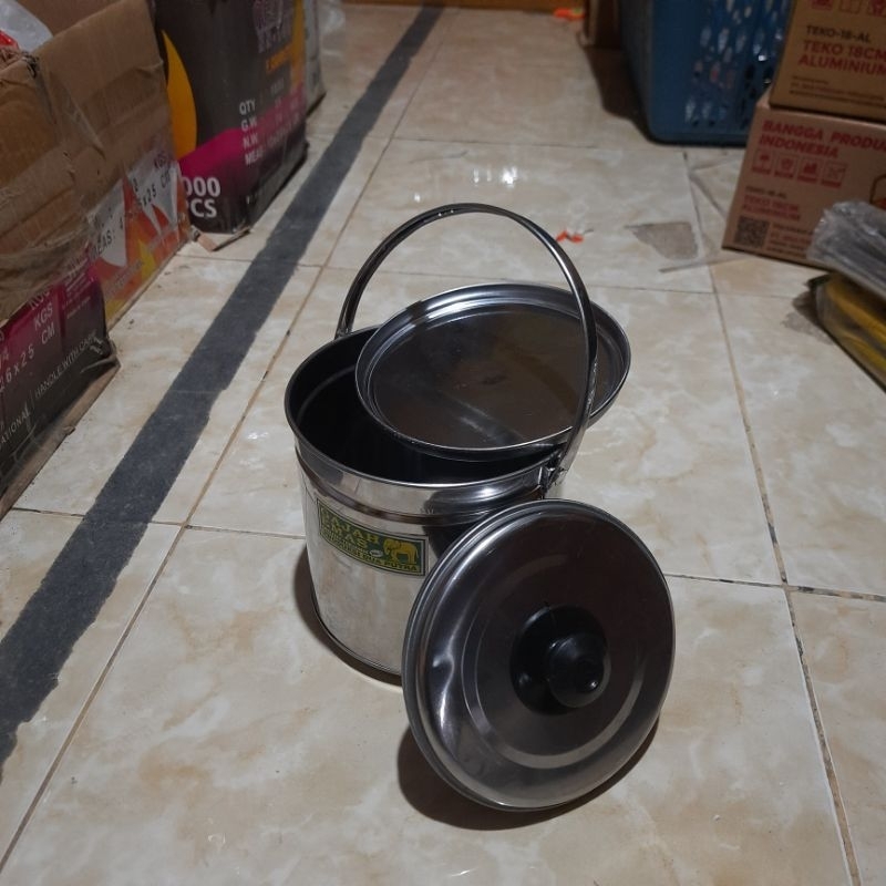 Jual Rantang stainless tunggal tebal ukuran besar dan kecil - rantang ...