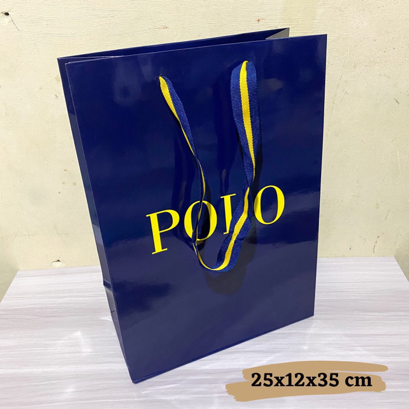 Jual Paperbag Polo Biru Original Store Shopping Bag Mall Ori untuk Kado ...