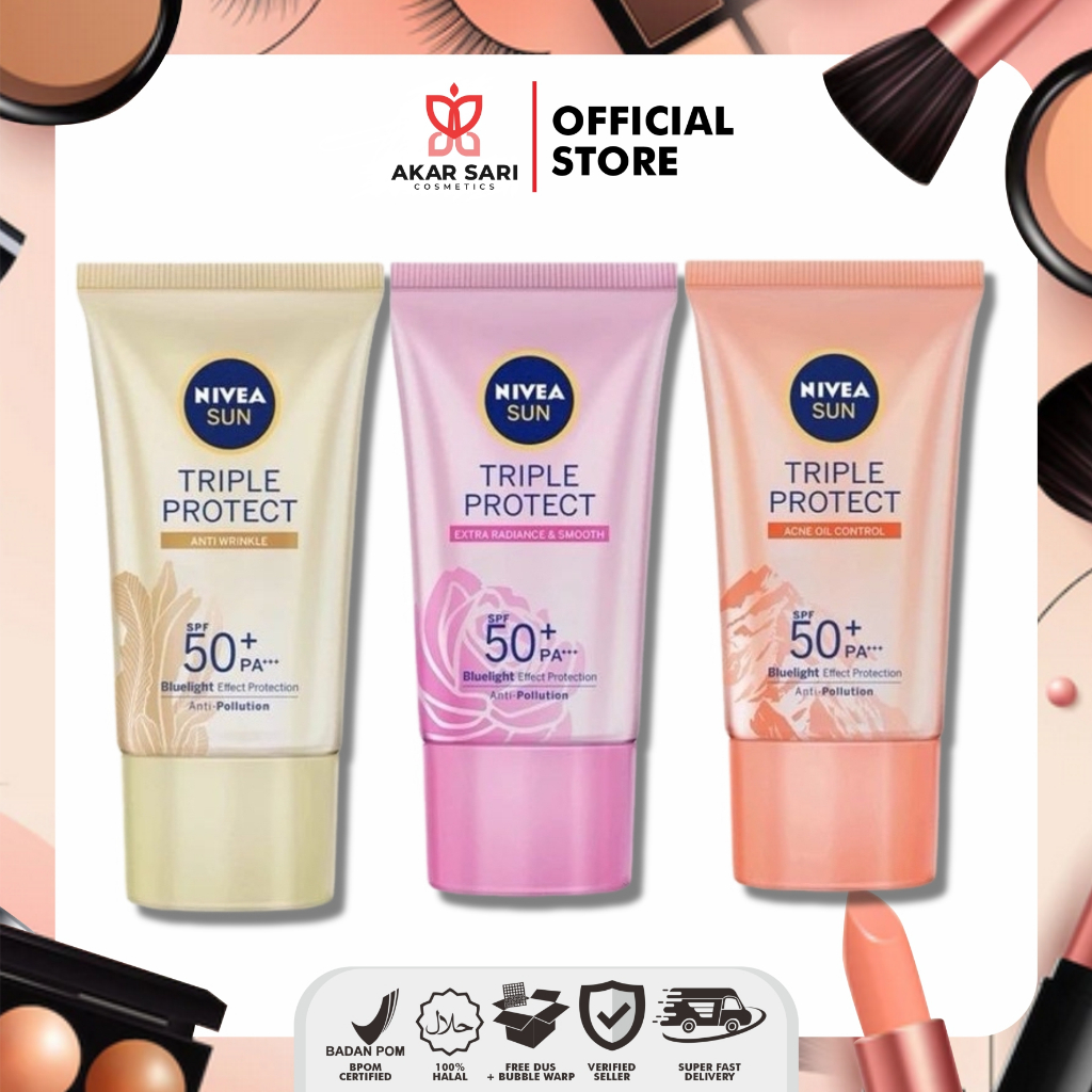 Jual NIVEA SUN TRIPLE PROTECT SPF 50 PA++++ OIL CONTROL l ANTI WRINKLE ...