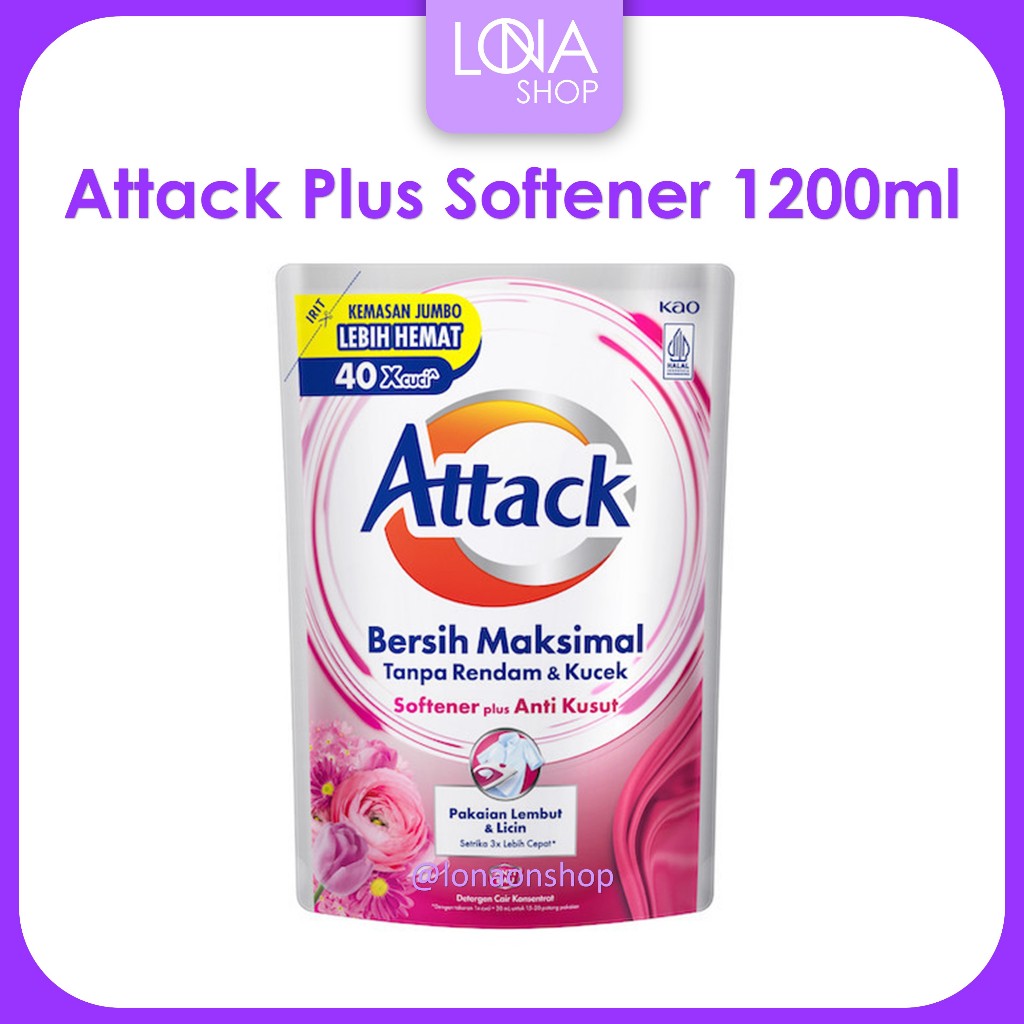 Jual Attack Plus Softener Deterjen Cair 1200 ml / Detergen | Shopee Indonesia