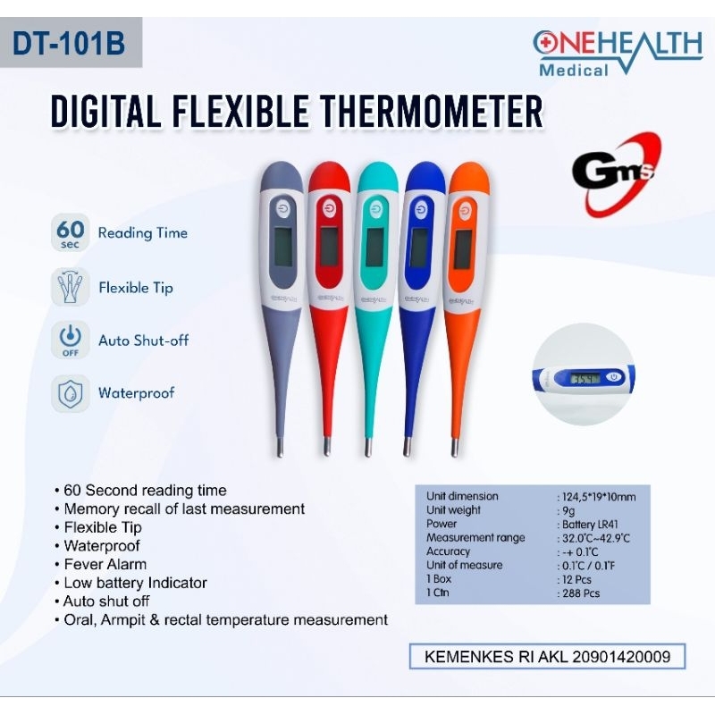 Jual Thermometer Flexible Lentur DT-101B Onehealth | Shopee Indonesia