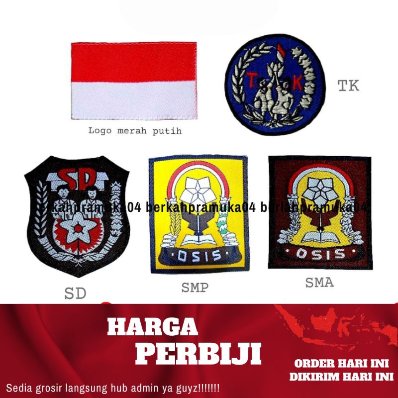 Jual Badge bed logo bordir osis atribut anak sekolah tk sd smp sma ...