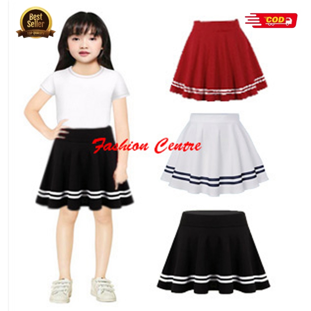 Jual Rok anak perempuan rok mini anak cewe hitam list putih.biru lis ...