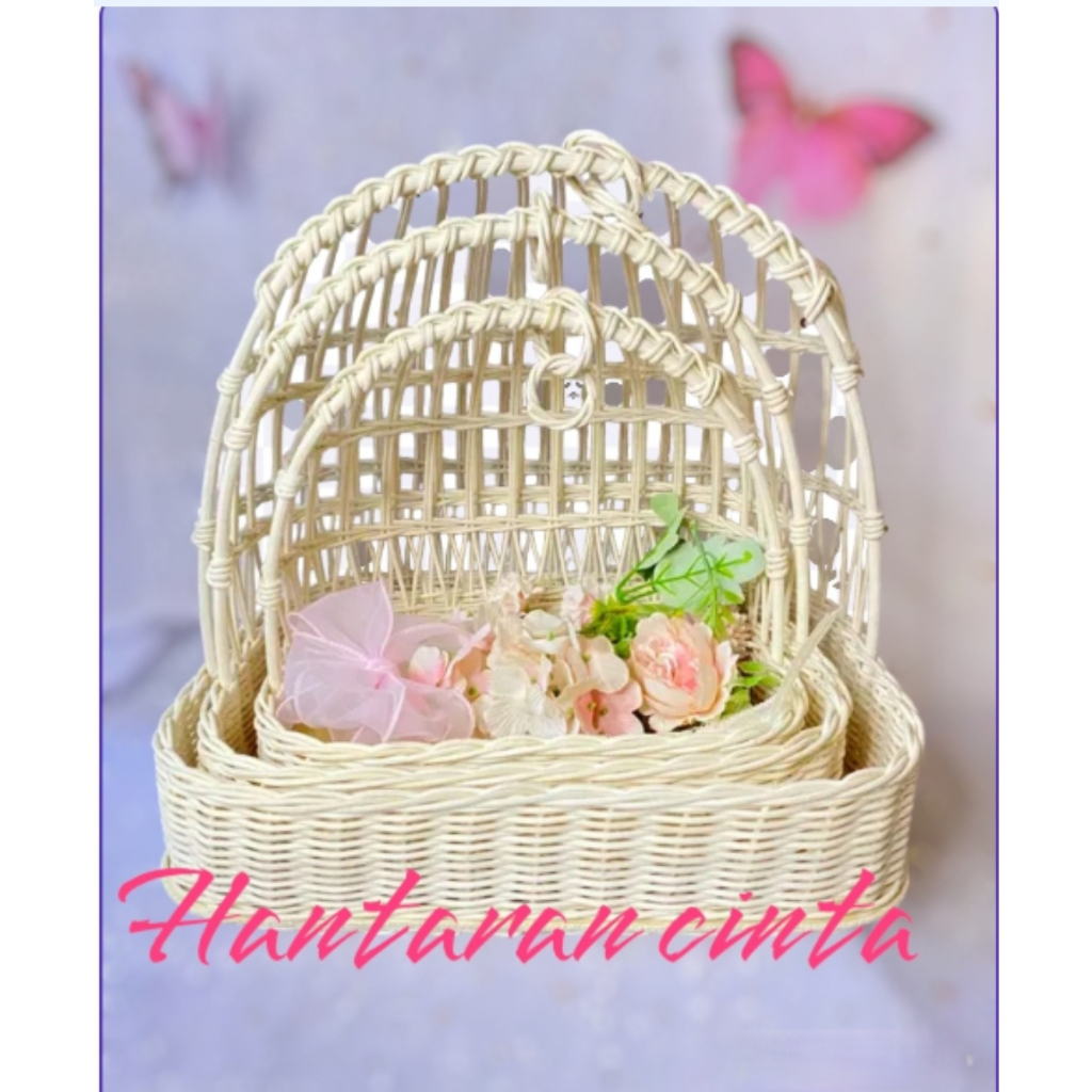 Jual READY keranjang rotan ayunan kotak keranjang sangkar alusan 1 set ...