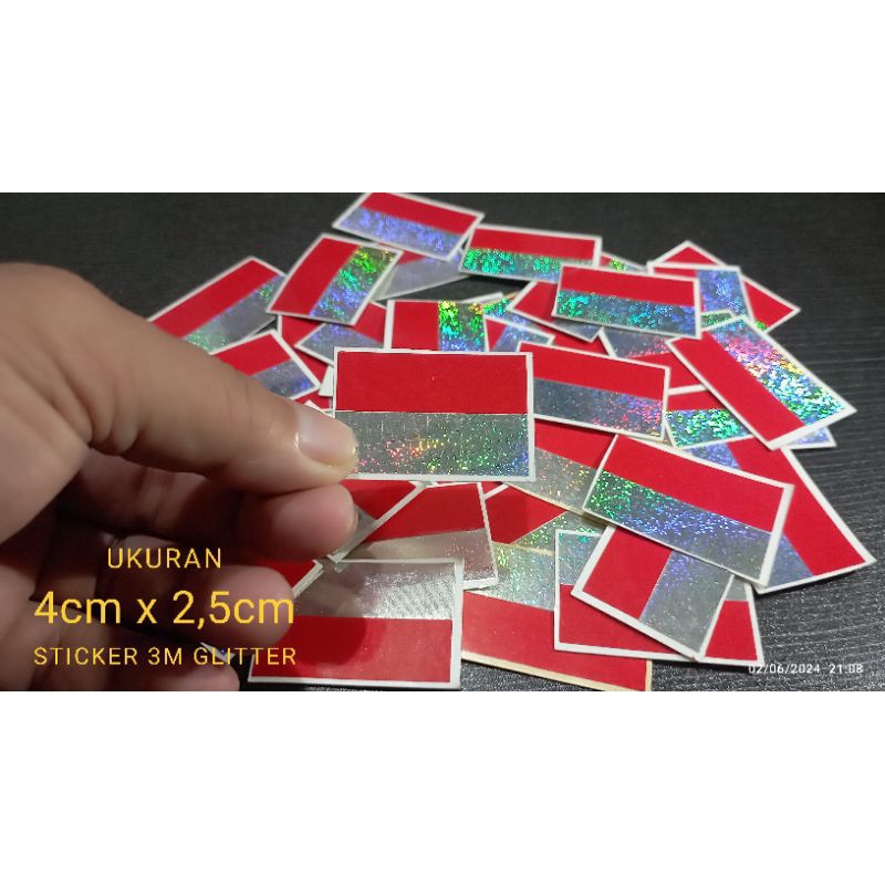 Jual sticker bendera indonesia, sticker merah putih, sticker pipi bahan ...