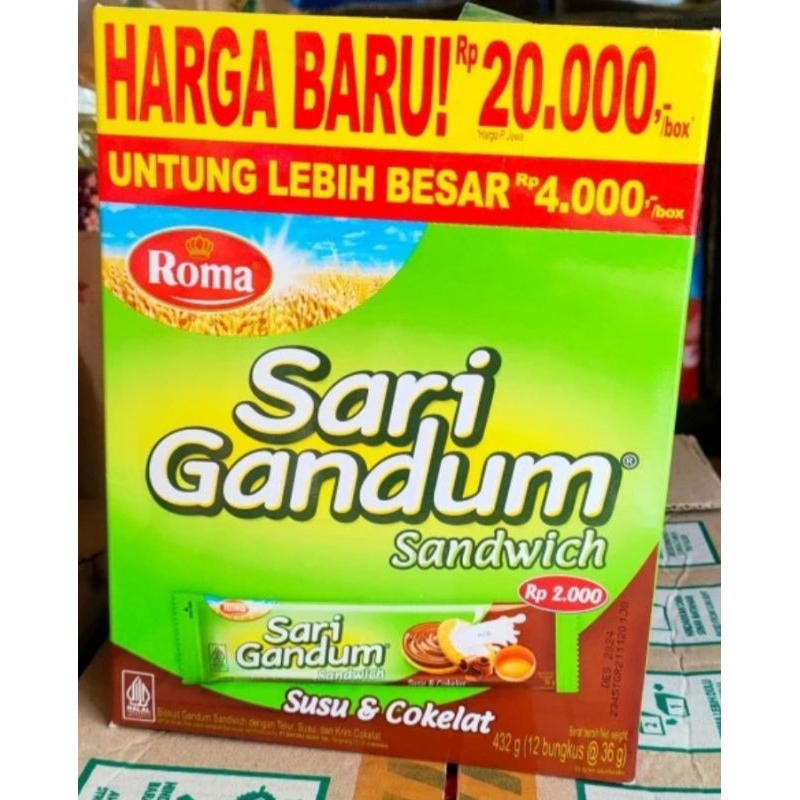 Jual SARI GANDUM SANDWICH 1 KOTAK | Shopee Indonesia