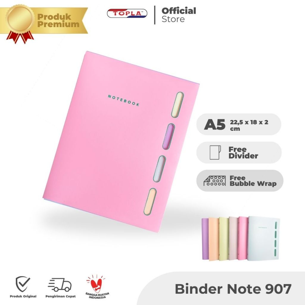 Jual Binder Note 907 20 ring pastel binder buku catatan sekolah Kuliah ...