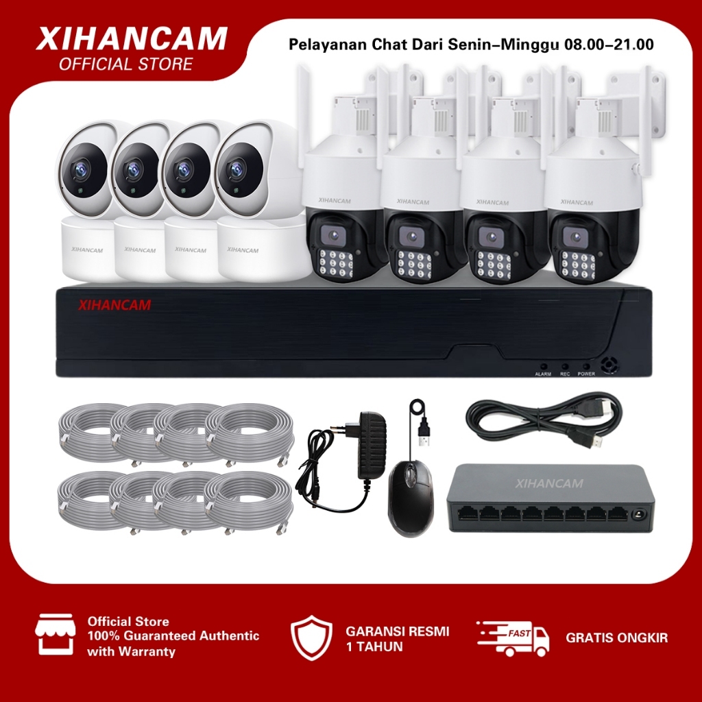 Jual XIHANCAM Paket CCTV 8 Chanel 5MP Paket NVR CCTV 8CH Kit Kamera CCTV 4 Chanel Komplit Siap ...
